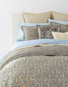 lauren ralph lauren riley paisley brown blue grey full queen 3 pc duvet set shams (queen (u.s. standard))