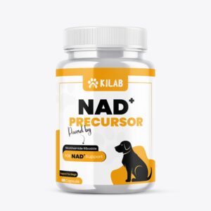 kilab nad+ precursor supplement for dogs - supports healthy aging & skeletal muscle support & recovery - brain, heart, & cellular energy support - nicotinamide riboside chloride - 60 capsules