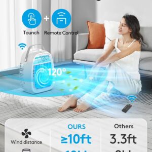 AI Portable Air Conditioners Fan,JYew Evaporative Mini Room Air Conditioners,Portable AC Unit Air Cooler with 4 in 1 Humidifier Fan Conditioner with 1400ML, 3 Speed AC Portable for Room Office Desk