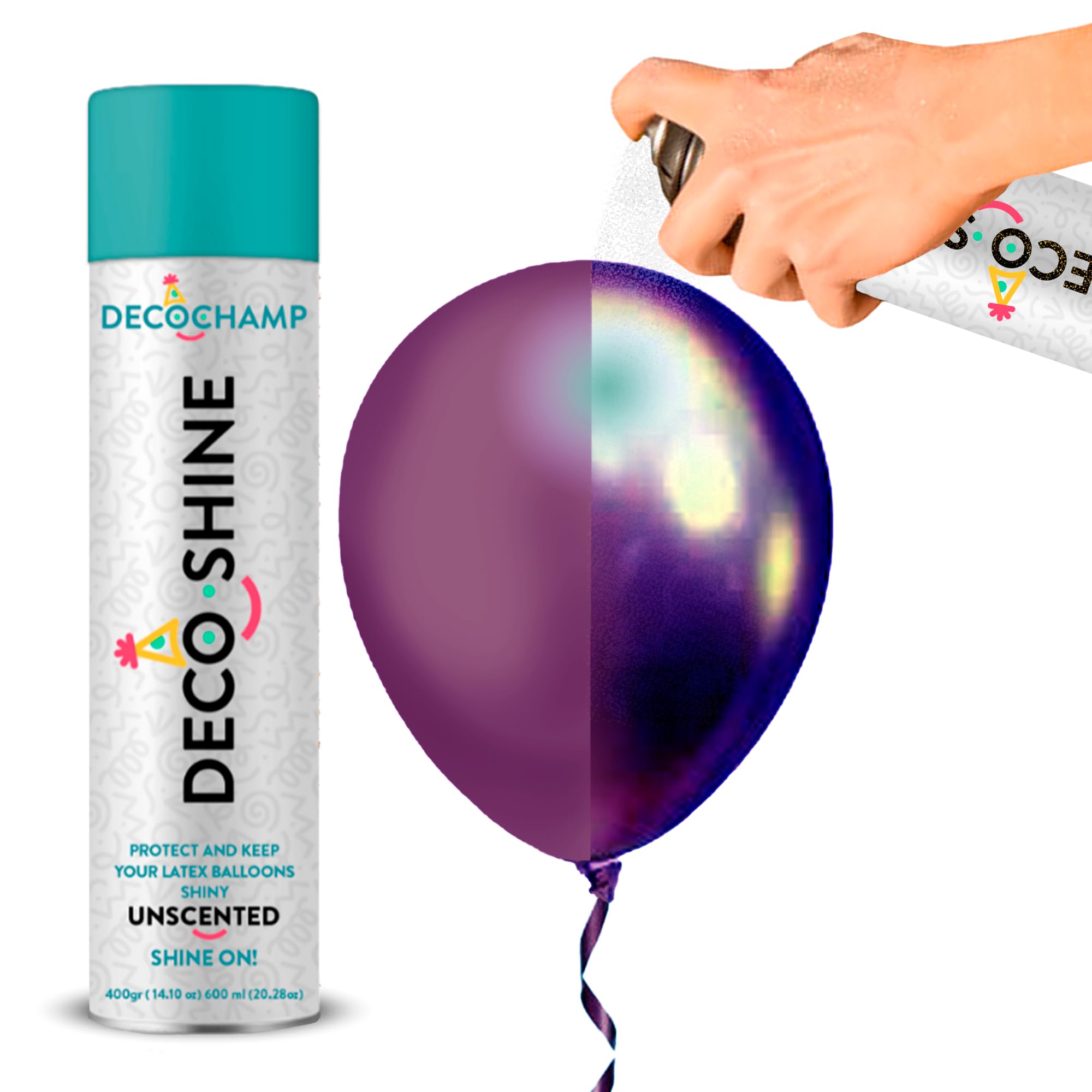 DecoShine Balloons Spray Shineon 600ml/20.28 oz Brightest Instant Shine Aerosol