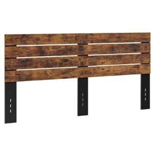 hoobro headboard king size, wooden headboard, rustic-styled headboard, headboard with sturdy support legs, 3-height connection holes, minimalist headboard, for king beds, rustic brown and black