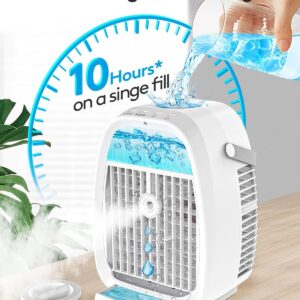 AI Portable Air Conditioners Fan,JYew Evaporative Mini Room Air Conditioners,Portable AC Unit Air Cooler with 4 in 1 Humidifier Fan Conditioner with 1400ML, 3 Speed AC Portable for Room Office Desk