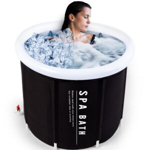 beyond thursday cold plunge tub - large, foldable ice bath tub with great insulation, premium material, leak-proof. portable bathtub suitable for men, women & athletes up to 6'5", includes carry bag