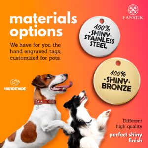 Personalized QR Code Pet Id Tag (Made in USA) - Personalize on Both Tag & Web Free Online APP Scan QR Receive Instant Location Alert Email - Customized Dog Cat Tags, Stainless Steel FANSTIK (QR-Icon)