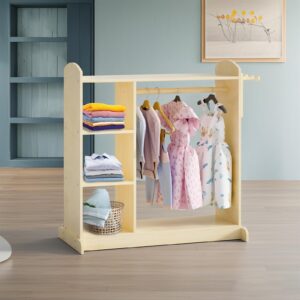 avrlp kids dress up storage kids costume closet kids dress up wardrobe open hanging armoire closet for toddler costume dresser organizer center with 3 hooks kids closet wardrobe for girls & boys