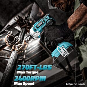 DIYtoolifz Cordless Impact Wrench for Makita 18v Battery: 250Ft-lbs(340N.m) 3/8 inch Brushless Electric Impact Gun, 2400RPM High Torque Impact Driver, Power Impact Wrench, Bare Tool Only