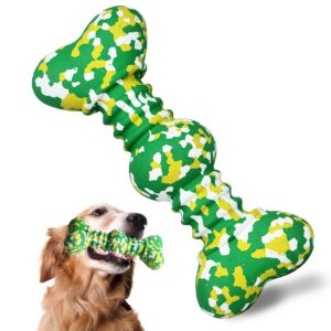 ghobrofy dog chew toy for aggressive chewers large breed - tough durable dog toys for medium/large dogs - indestructible natural rubber bone toys for teething,green,s