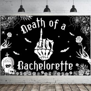 wonmelody death of a bachelorette banner backdrop decor till death do us bachelorette party decor rip single life bachelorette supplies for bride or die gothice wedding bridal shower engagement