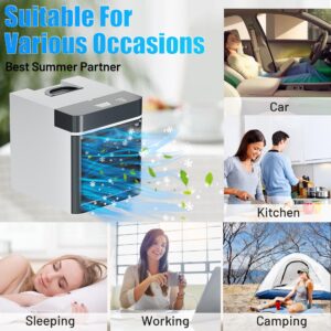 Portable Air Conditioners, Mini Air Conditioner with 2 Ice Packs, 3 Speeds Anti-leakage Water Personal Air Cooler for Room Office Camping Car-R2211