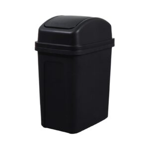 aufmer trash can, 7l pink trash can, bathroom trash can, plastic kitchen small trash bin, swing top trash can, waste basket for home, office, garage, patio, restaurant pink, black,green, gray (black)