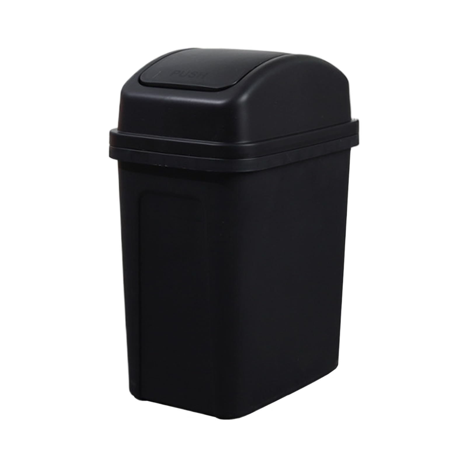 Aufmer Trash Can, 7l Pink Trash Can, Bathroom Trash Can, Plastic Kitchen Small Trash Bin, Swing Top Trash Can, Waste Basket for Home, Office, Garage, Patio, Restaurant Pink, Black,Green, Gray (Black)