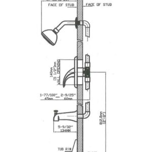 Galim Shower Set with Trim Set, Shower Head & Faucet Set Complete with Valve Shower Fixtures, Tub and Shower Trim Kit, Heavy Duty Stainless Steel Body, Brass Cartridge, Single Handle, Satin Nickel