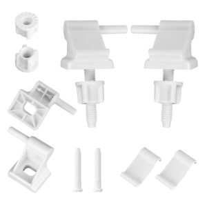 2 pack universal toilet seat hinges replacement with bolts screw and nuts white plastic toilet seat hinges toilet seat hardware for toilets seats lids replacements and repairs