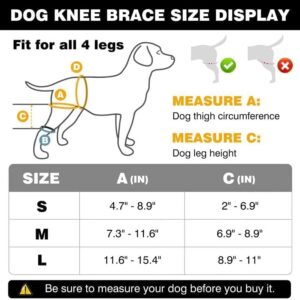 JUANWAN Dog Knee Brace Leg Braces - Dog Canine Knee Stifle Brace Wrap Dog Knee Brace for Torn ACL Hind Leg Joint Pain Muscle Sore Pet Brace Reduces Pain and Inflammation (M)