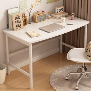 xuegw small computer desk simple style office desk study work table for home bedroom writing desk, white