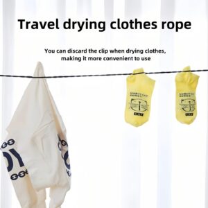 Generic Travel Clothesline - No Clips Needed! Stretchable Outdoor Clothes Line Ropes for Easy Drying-Clothes line Outdoors-Travel Clothesline for Hotel Room-Outdoor clotheslines for Outside (1.5M+3M)