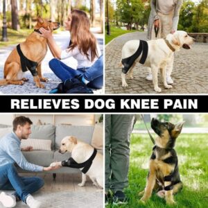 JUANWAN Dog Knee Brace Leg Braces - Dog Canine Knee Stifle Brace Wrap Dog Knee Brace for Torn ACL Hind Leg Joint Pain Muscle Sore Pet Brace Reduces Pain and Inflammation (M)