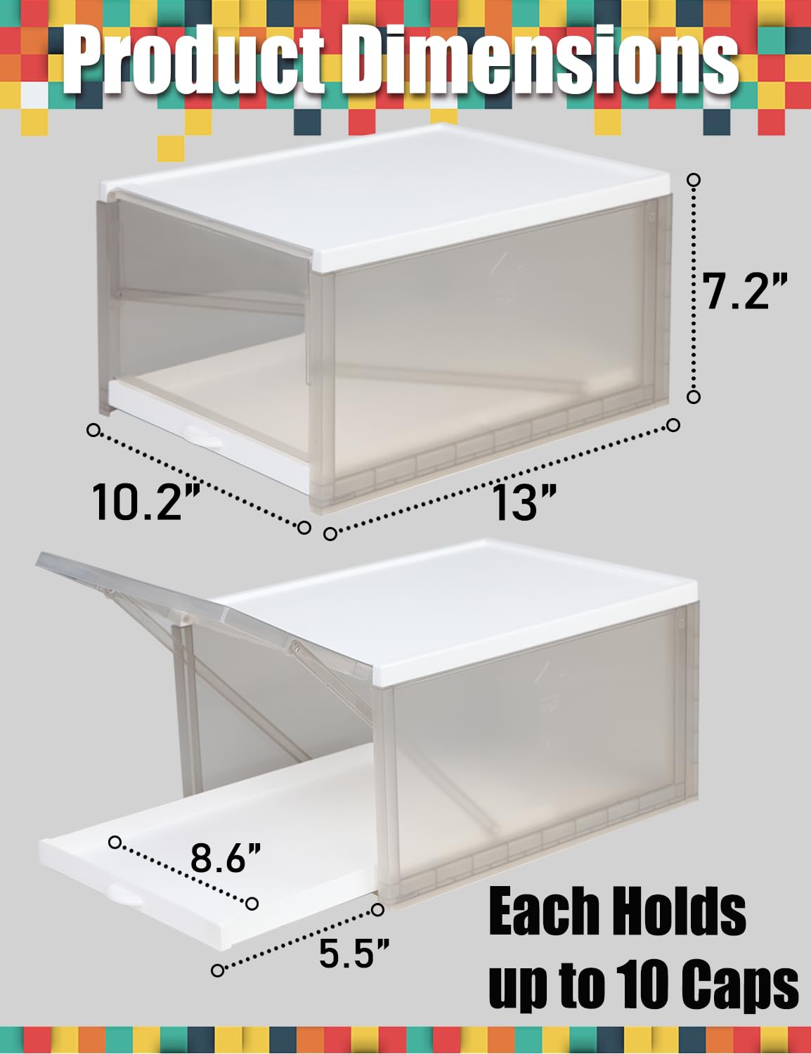 HeywoodCabin 2 Pack Versatile Wearings Organizer, Storage Box with Sliding Tray, Stackable Clear Wearings Storage Holder, Storage Boxes Containers & Display Case