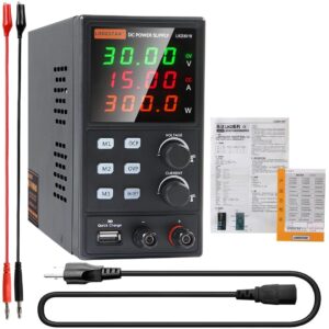 GALOOK DC Power Supply Variable, Bench Power Supply with 3 Memory Storage, Encoder Knob, 4-Digit LED Display, USB Interface Programmable Adjustable Switching Regulated Variable Power Supply(30V 10A)