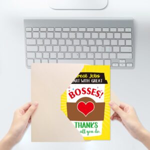 ceiba tree Boss's Day Card Thank You Card from Employees with Envelope Happy Boss Day Greeting Card for Leader Employer Men Women