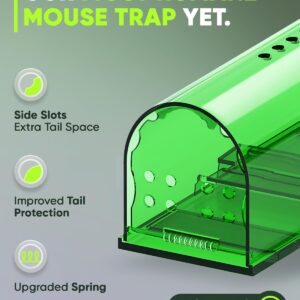 Motel Mouse Humane Mouse Traps No Kill Live Catch and Release 4 Pack - Reusable, Easy to Use & Clean, No Touch Release, Sensitive Includes Cleaning Brush, Instruction Manual & Video - Mousetrap Indoor