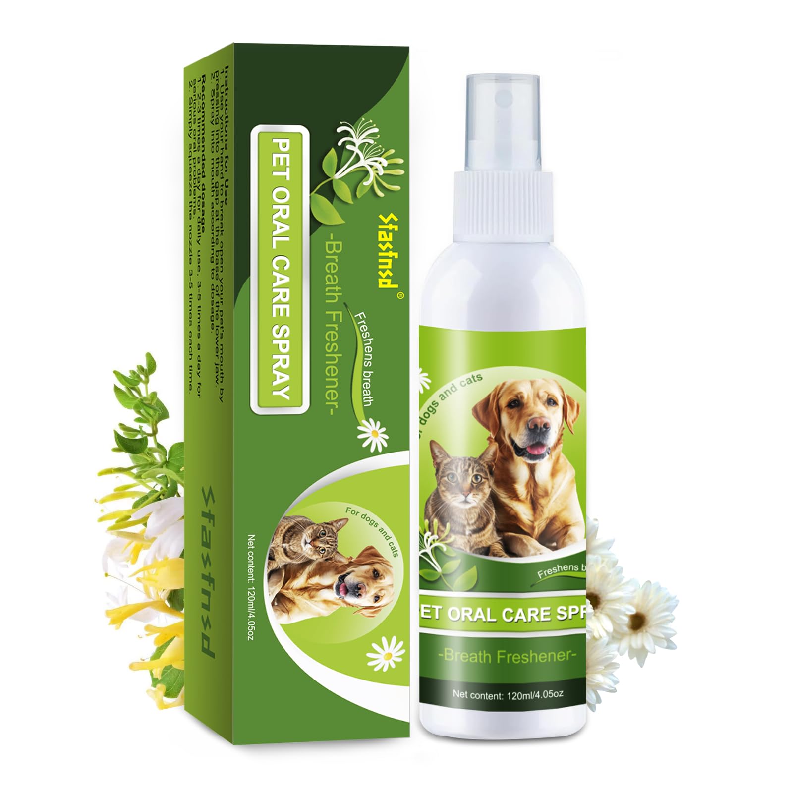 Pet Oral Health Care, Pet Teeth Cleaning,Oral Cleaning Freshens Breath Without Brushing,Reducing Pet Tartar Build-up,Oral Hygiene Spray for Dogs and Cats, Fresh Breath for Dogs,Pet Oral Deodorizer