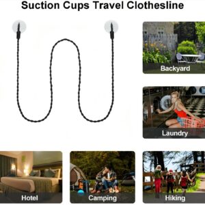 Generic Travel Clothesline - No Clips Needed! Stretchable Outdoor Clothes Line Ropes for Easy Drying-Clothes line Outdoors-Travel Clothesline for Hotel Room-Outdoor clotheslines for Outside (1.5M+3M)