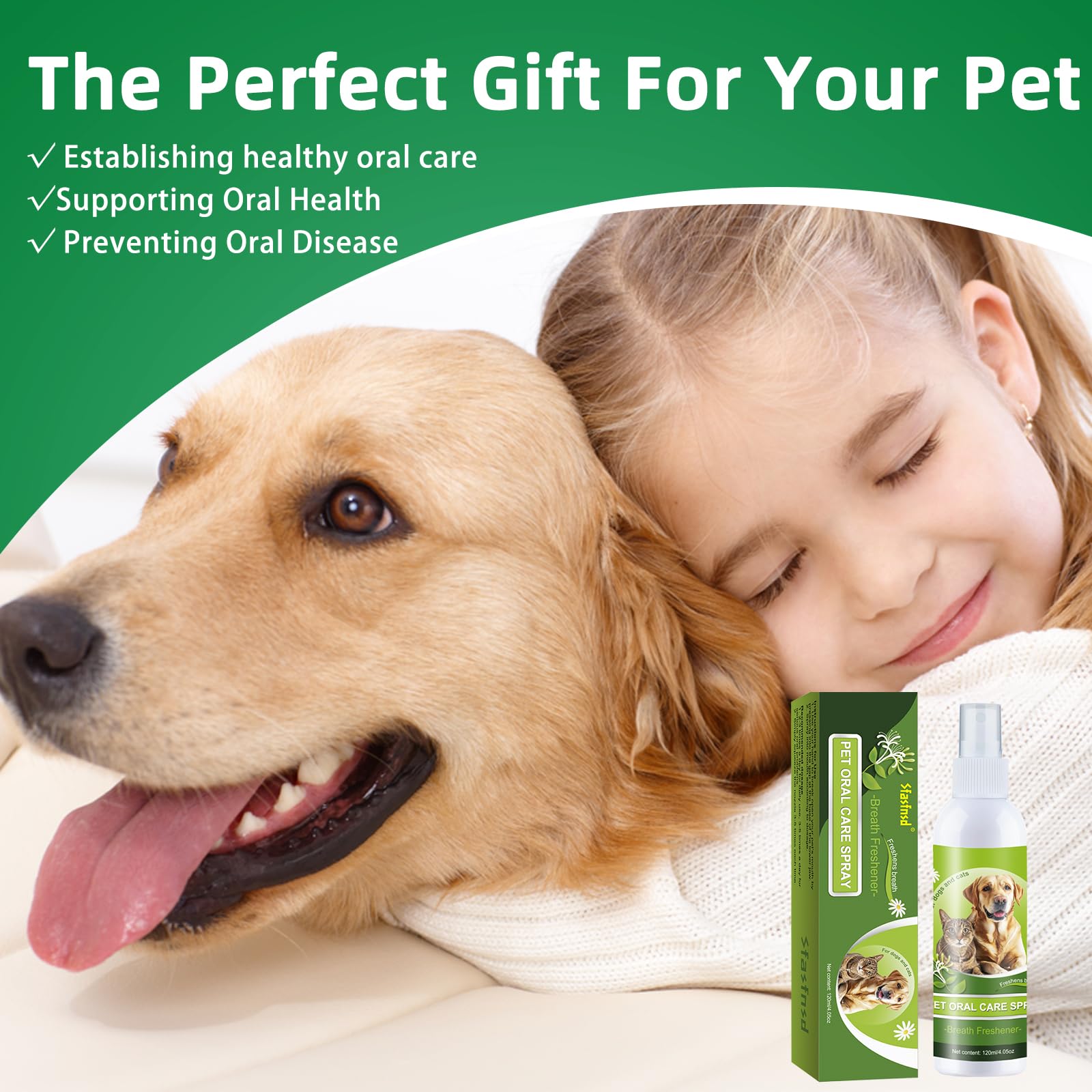 Pet Oral Health Care, Pet Teeth Cleaning,Oral Cleaning Freshens Breath Without Brushing,Reducing Pet Tartar Build-up,Oral Hygiene Spray for Dogs and Cats, Fresh Breath for Dogs,Pet Oral Deodorizer