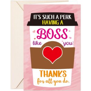 ceiba tree happy boss's day card with envelopes boss gratitude notecard thanks for all you do card for boss lady leader employer men women