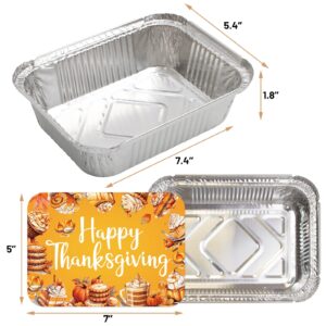 WorldBazaar Thanksgiving Aluminum Containers with Lids 36PCS Thanksgiving Leftover To Go Containers Disposable Fall Turkey Foil Pans Food Sacks Storage Thanksgiving Party Supplies