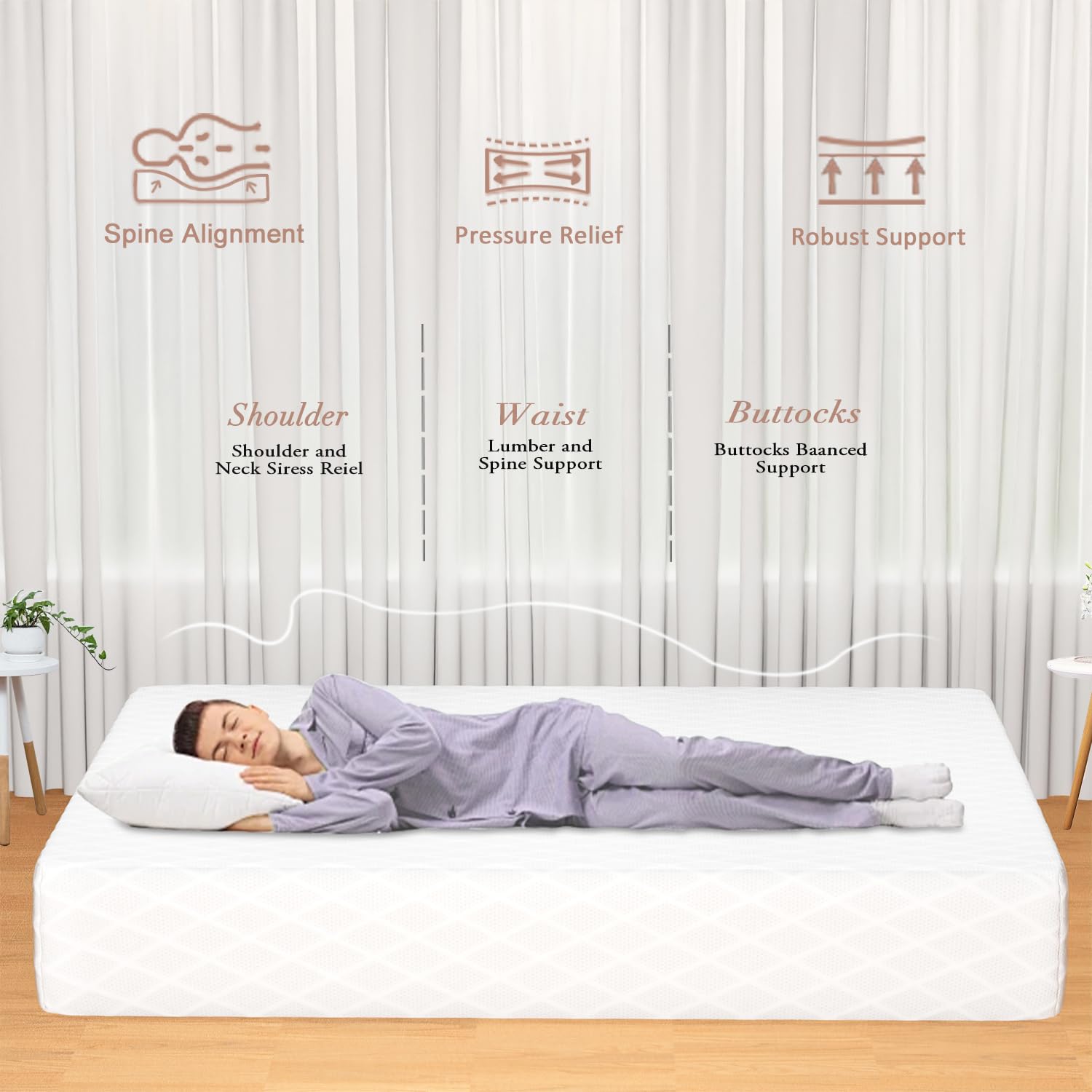 LIYIH 12 Inch King Mattress, King Size Mattresses,Room Mattress,Foam Mattress,Improve Back Pain, Individually Boxed,CertiPUR US Certified【New Version】