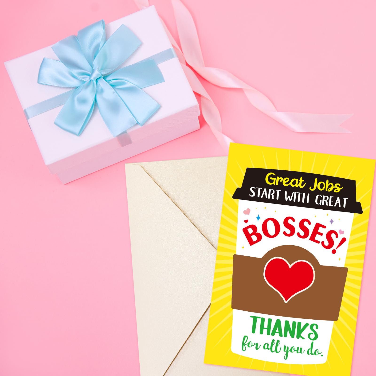 ceiba tree Boss's Day Card Thank You Card from Employees with Envelope Happy Boss Day Greeting Card for Leader Employer Men Women