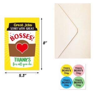 ceiba tree Boss's Day Card Thank You Card from Employees with Envelope Happy Boss Day Greeting Card for Leader Employer Men Women