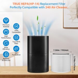 2 Pack True HEPA 14 240 Replacement Filter Compatible With Puroair 240 Air Puri-fier. Fit For Puroair HEPA 14 Air Puri-fier Filter Replacement. For Puroair 240 Replacement Filter. True HEPA Filter.