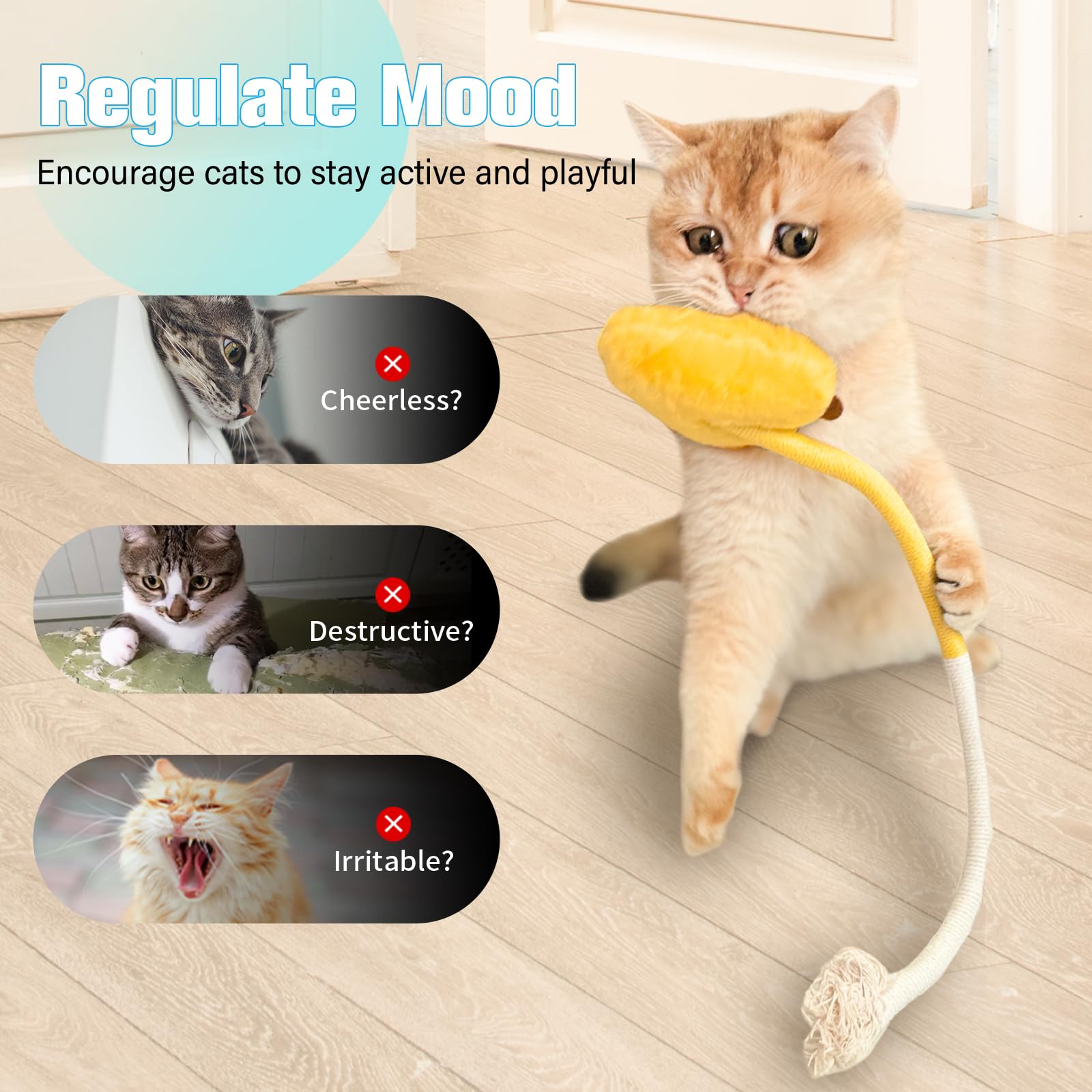 Gochanmon Cat Toys, Rechargeable Flapping Bat Catnip Toy,Touch Activated Kitten Toys, Lifelike Bat Chirping Interactive Cat Toys for Indoor Cats,Kitty Toys Cat Kicker Toys for All Breeds…