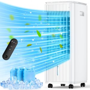 balko evaporative air cooler, 3-in-1 swamp cooler, 2 modes and 3 speeds, 25-inch windowless air conditioner w/remote…