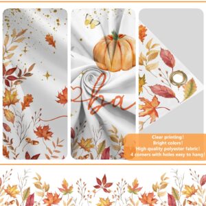 Avezano Pumpkin Baby Shower Backdrop Fall Gender Neutral Oh Baby Background Autumn Little Pumpkin Maple Leaves Baby Shower Party Decorations Banner 70.8 x 43.3 Inch