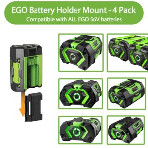 POBNRA 4 Pack for EGO Battery Holder | EGO Battery Mount | EGO Accessories | Ego Holder | 56V Ego Battery Holder Wall Mount | EGO 56V Battery Under Shelf Mount fit All EGO Battery