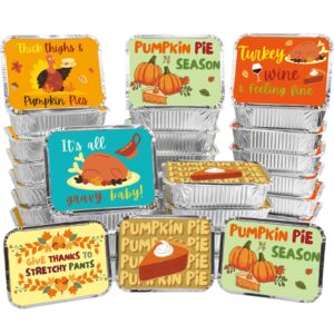 worldbazaar funny thanksgiving leftover containers with lids 36pcs thanksgiving tin foil food containers disposable turkey aluminum to go containers thanksgiving party supplies