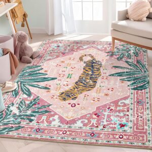 aldopein washable hippie rugs boho vintage tropical jungle 4x6 area rugs accent oriental carpet for bedroom kitchen dining living room modern indoor entry entrance tribal floor rug