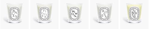 Diptyque Baies Roses Figuier Mimosa & Tubereuse 5 Piece Scented Candle Gift Set 35 Grams Each Limited Edition, White