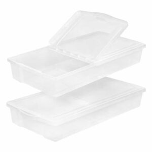 generic underbed storage bins, 58 quarts, set of 2, translucent