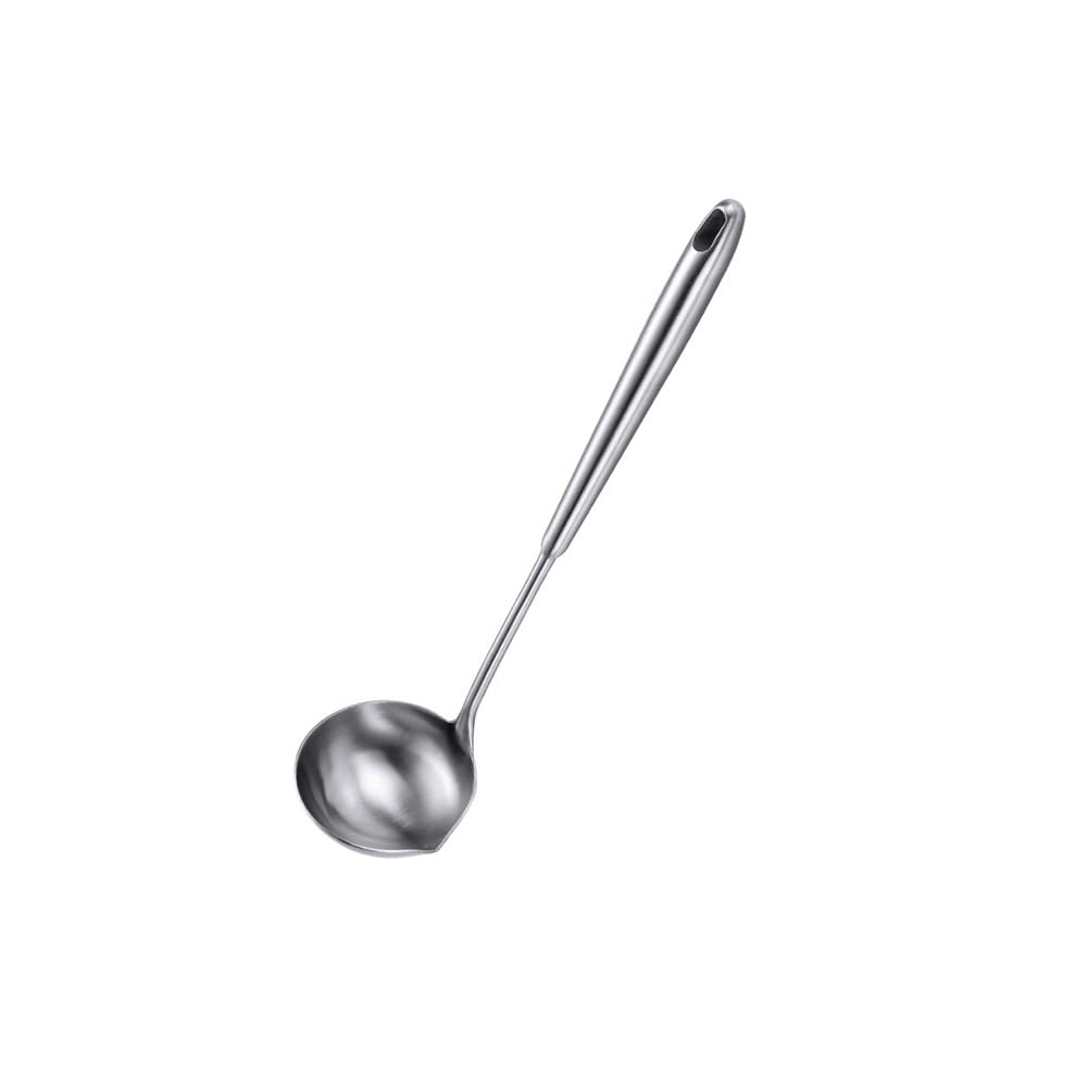 Txhlyx Small Soup Ladle Gravy Ladle 11.6 inches SUS 304 Stainless Steel Matte Ladle with Pour Spout (1 Pack)