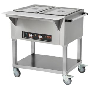 VEVOR 2-Pan Commercial Food Warmer, 2 x 20.6QT Electric Steam Table, 1000W Professional Buffet Catering Food Warmer with 4 Wheels (2 Lockable), Food Grade Stainless Steel Server for Party Restaurant