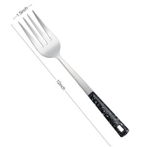 Stainless Steel Large Serving Fork Set,12 inch big serving fork for Banquet, Buffet,Dishwasher Safe