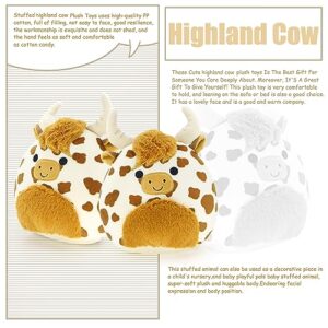 Highland Cow Plush Pillow, Chubby Highland Cow Plush Animal Creative Gift, Gift for Kids and Adults