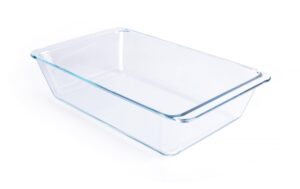 deep clear glass baking dish, rectangular tempered glass baking pan, the largest casserole dish. -5.4 liter