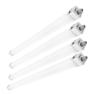 ledone 4ft led tri proof vapor tight light, 0-10v dimmable, 30w/40w/50w selectable 3500k/4000k/5000k, ip65 waterproof outdoor tri proof light, ul dlc nsf listed, 4pk