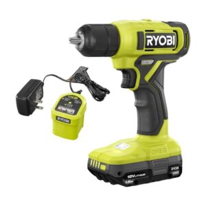 ryobi - one+ 18v cordless 3/8 in. drill/driver kit with 1.5 ah battery and charger - pcl201k1