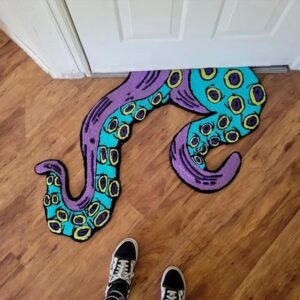 mstoffy cute tentacle octopus small unique non slip area rug door mat trendy preppy funny rugs for living room indoor mat welcome doormat indoor carpet funky decorative mats